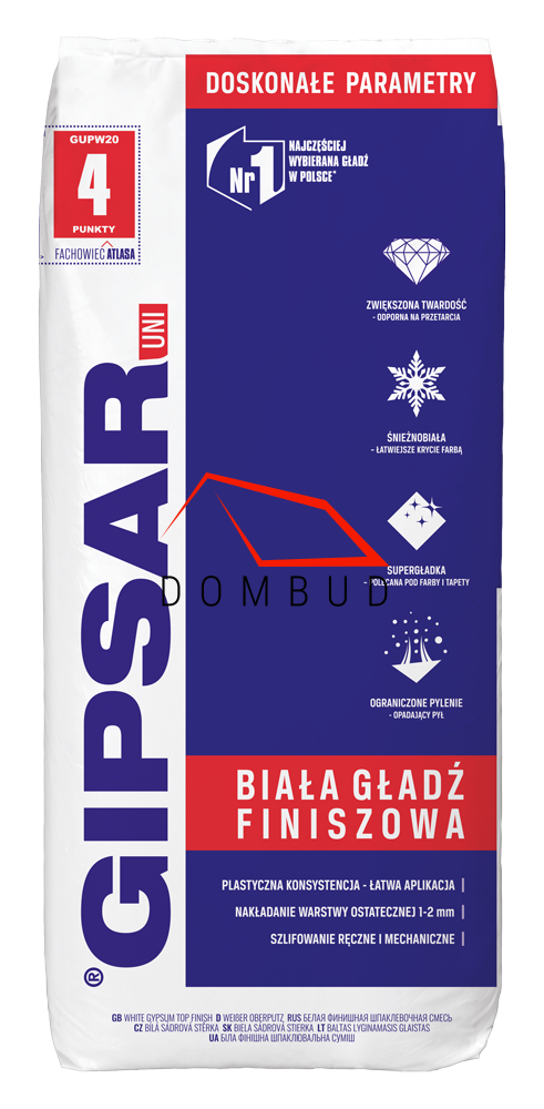 GIPSAR UNI - gładź szpachlowa | 5kg - Dombud.eu